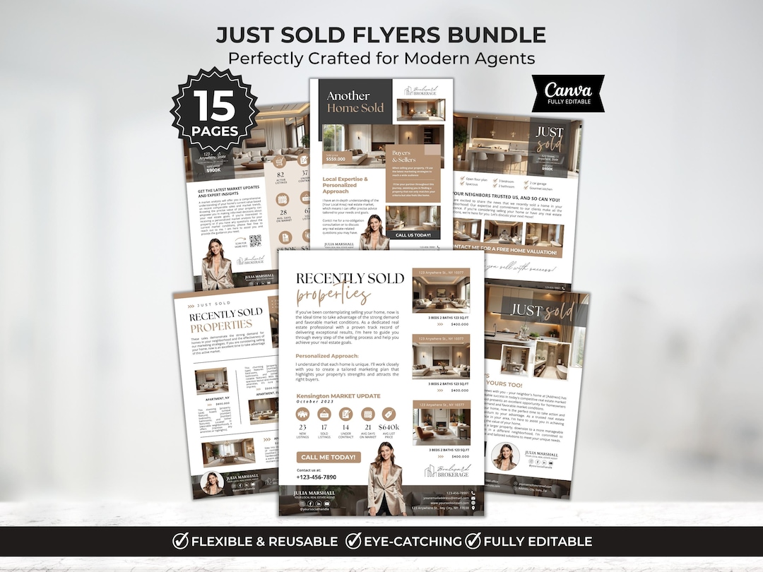 Recently Sold Real Estate Flyer, Just Sold Flyer Template Canva ...