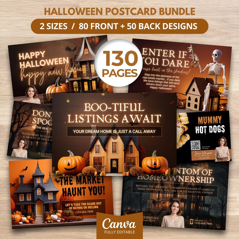 Halloween Realtor Post Card Template - Etsy