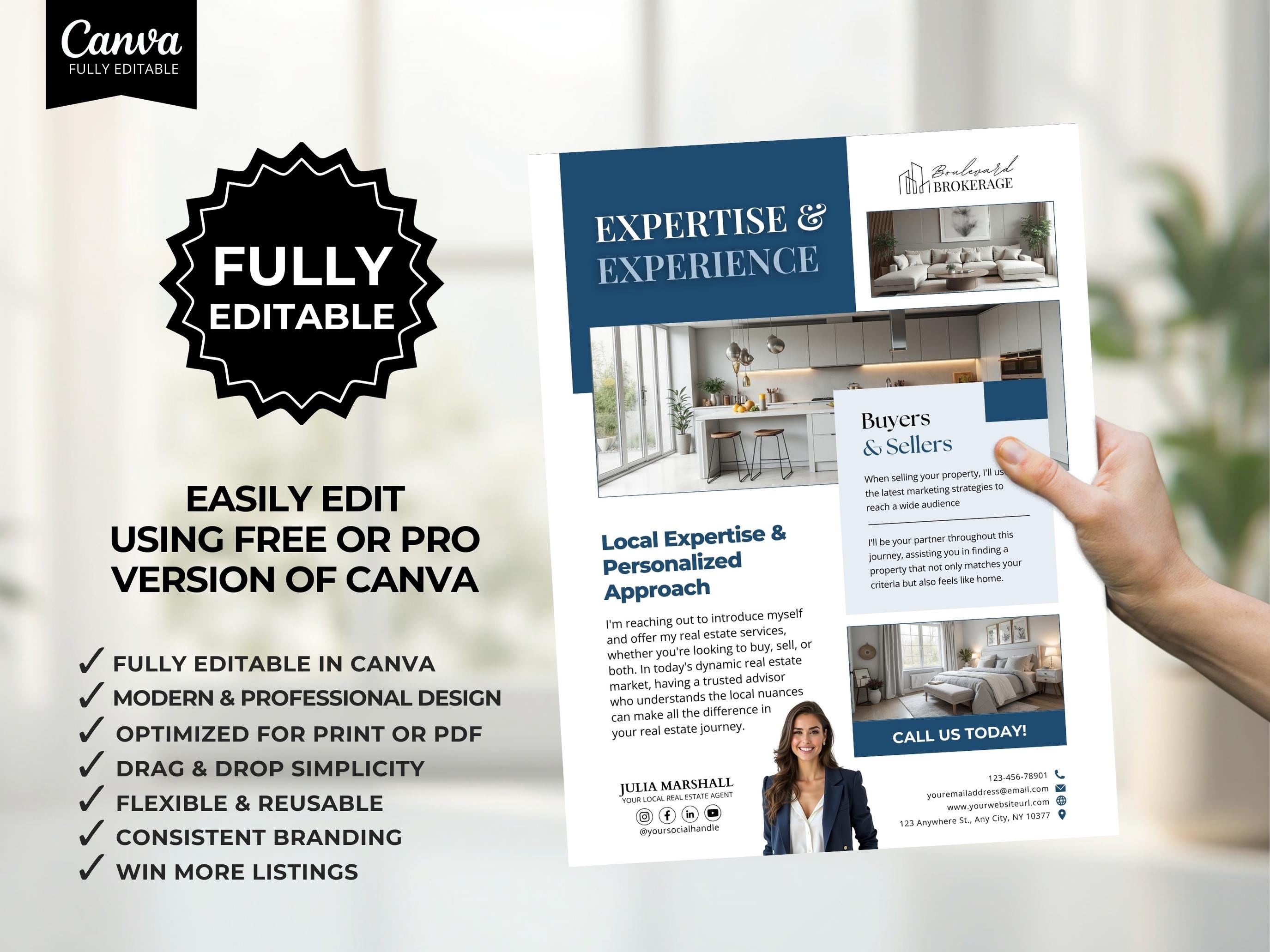 Real Estate Flyers Blue Realtor Marketing Prospecting Letter Template ...