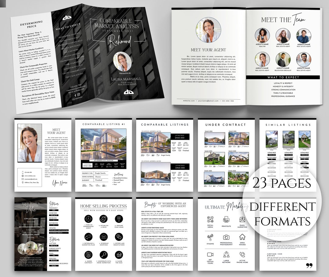 CMA Real Estate, CMA Template, Listing Presentation, CMA Packet ...