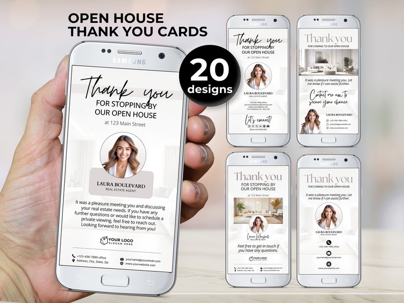 Textable Open House Thank You Card, Open House Follow Up, Open House ...