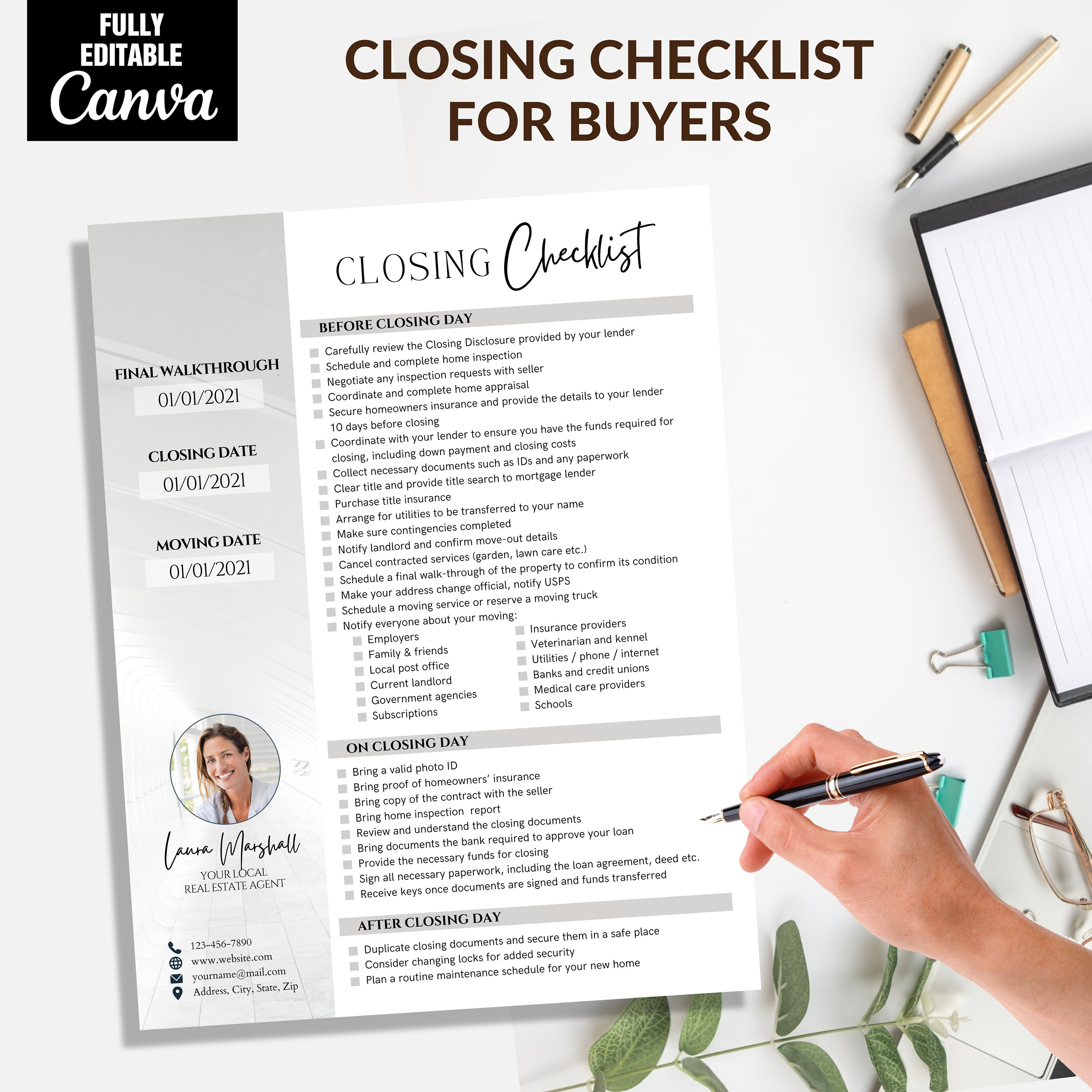 Closing Documents Checklist Real Estate Closing Checklist PDF Form