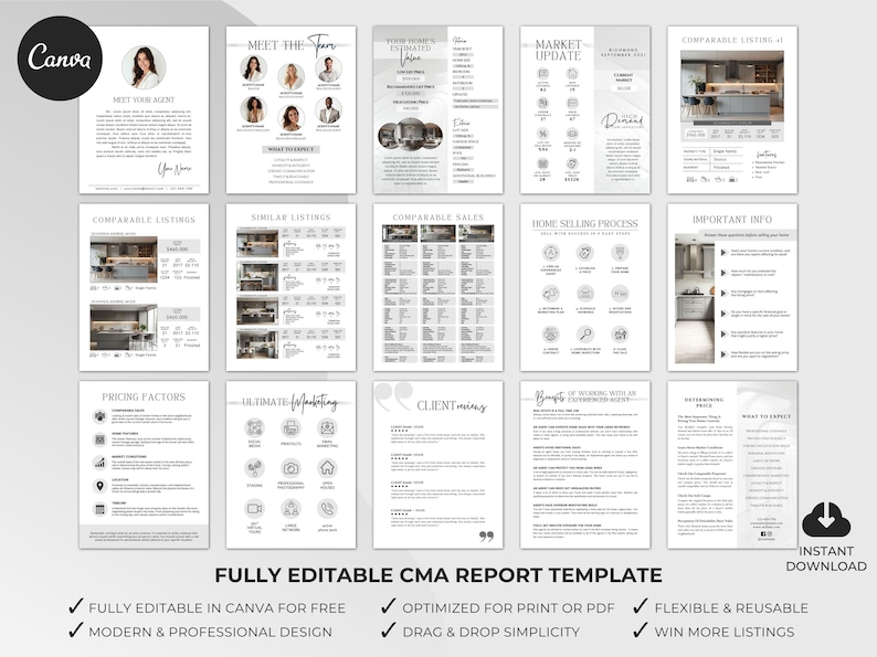 CMA Real Estate, CMA Template, CMA Packet, Listing Presentation, Real ...