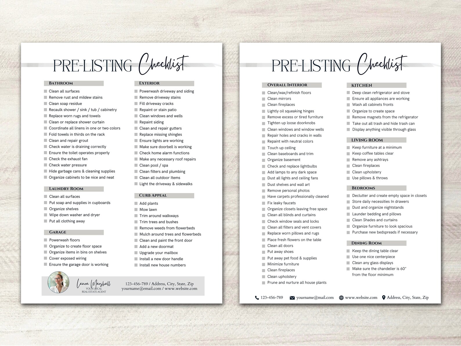 Pre-listing Checklist, Home Seller Checklist, Real Estate Prelisting ...