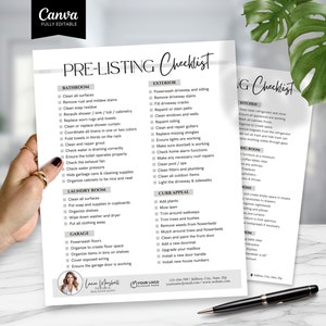 Pre-listing Checklist, Home Seller Checklist, Real Estate Prelisting ...