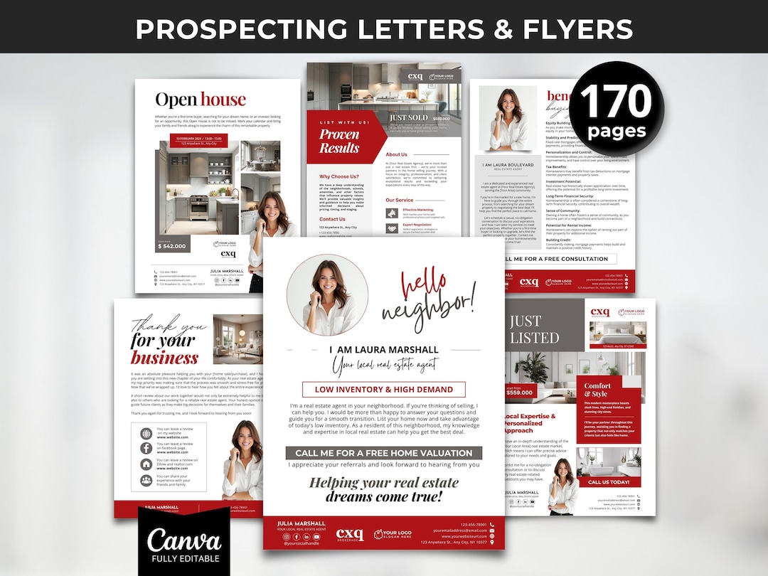 Real Estate Marketing Prospecting Letters, Realtor Prospecting Flyer ...