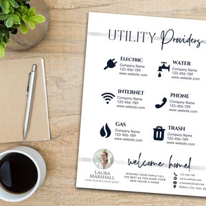 Utility Providers List Flyer, Utility Recommendations, Real Estate ...