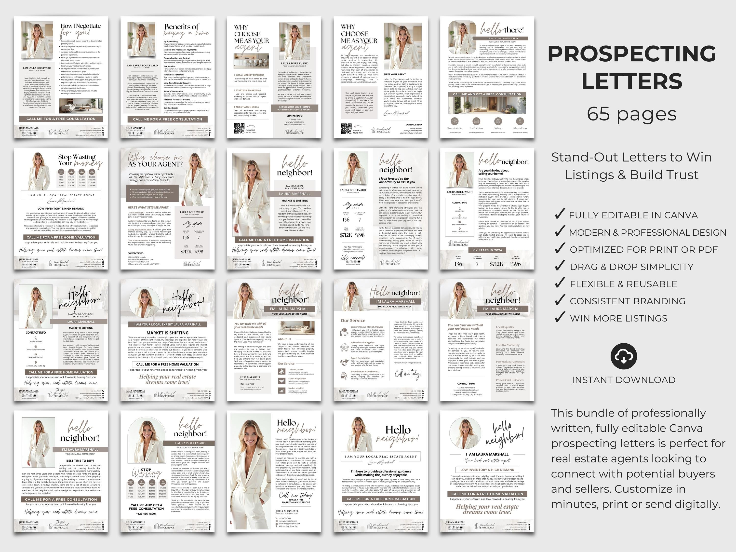 Real Estate Letters, Realtor Prospecting Letter Template, Farming ...