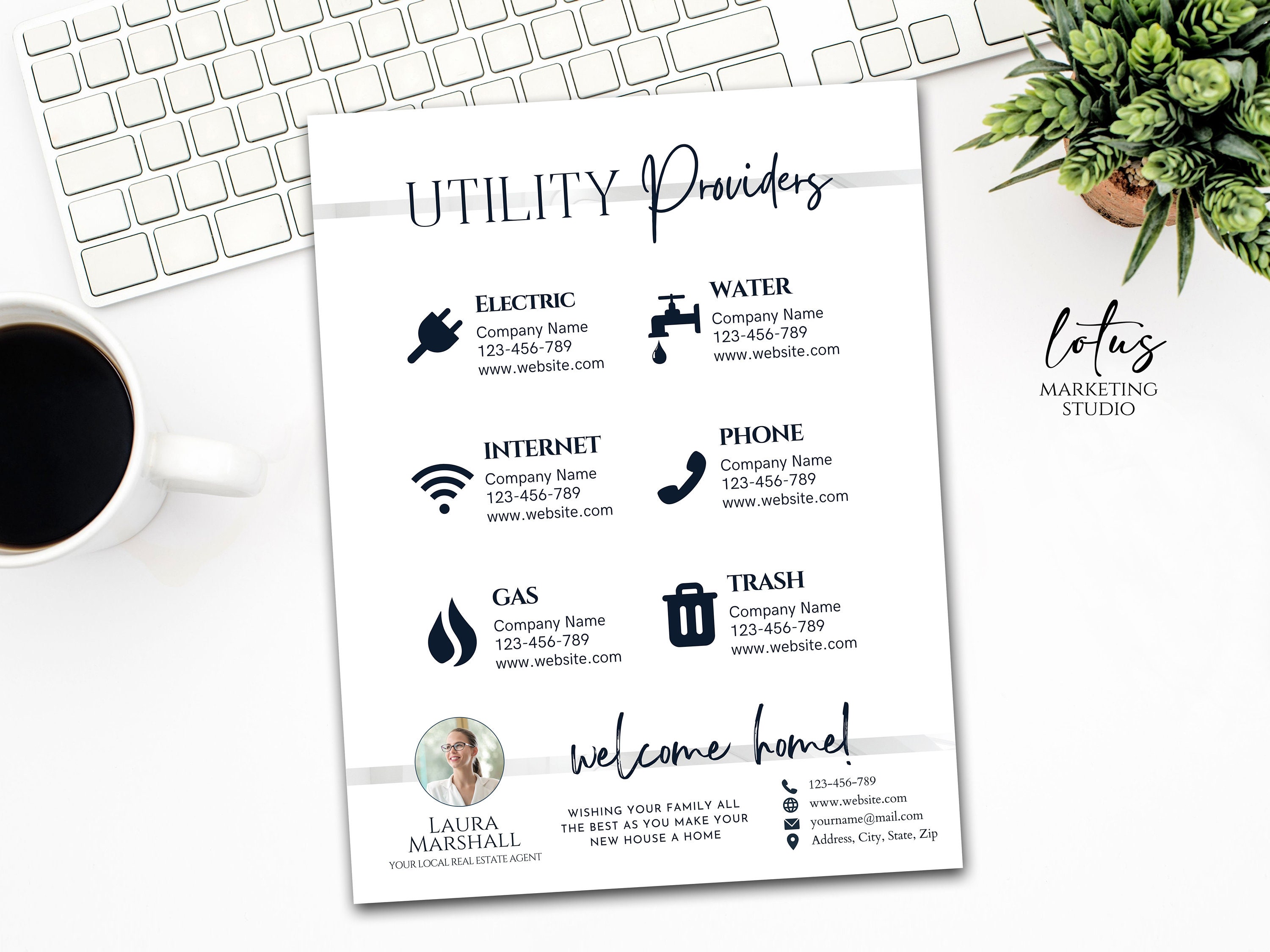 Utility Providers List Flyer Utility Recommendations Real - Etsy