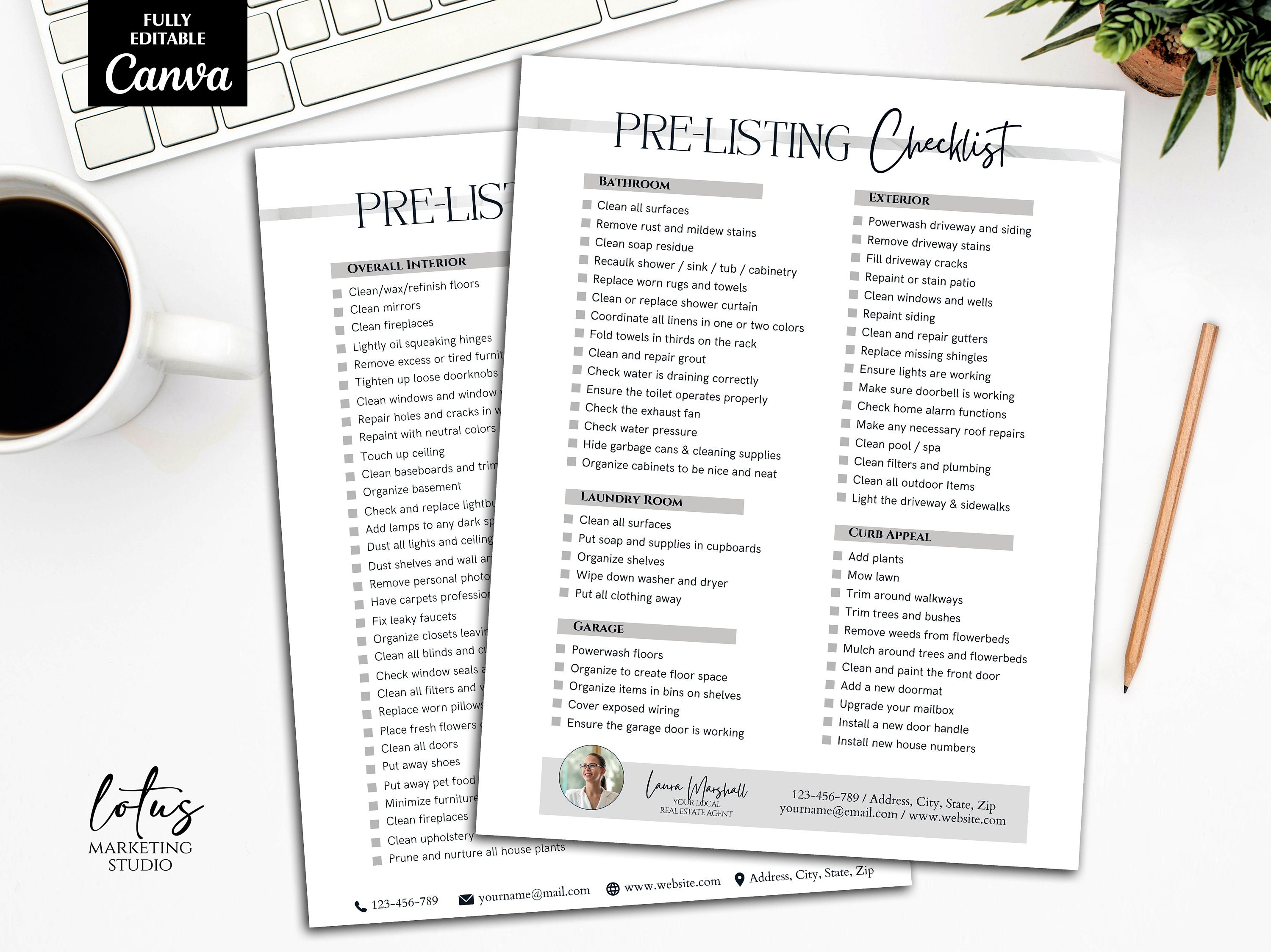 Pre-listing Checklist, Home Seller Checklist, Real Estate Prelisting ...