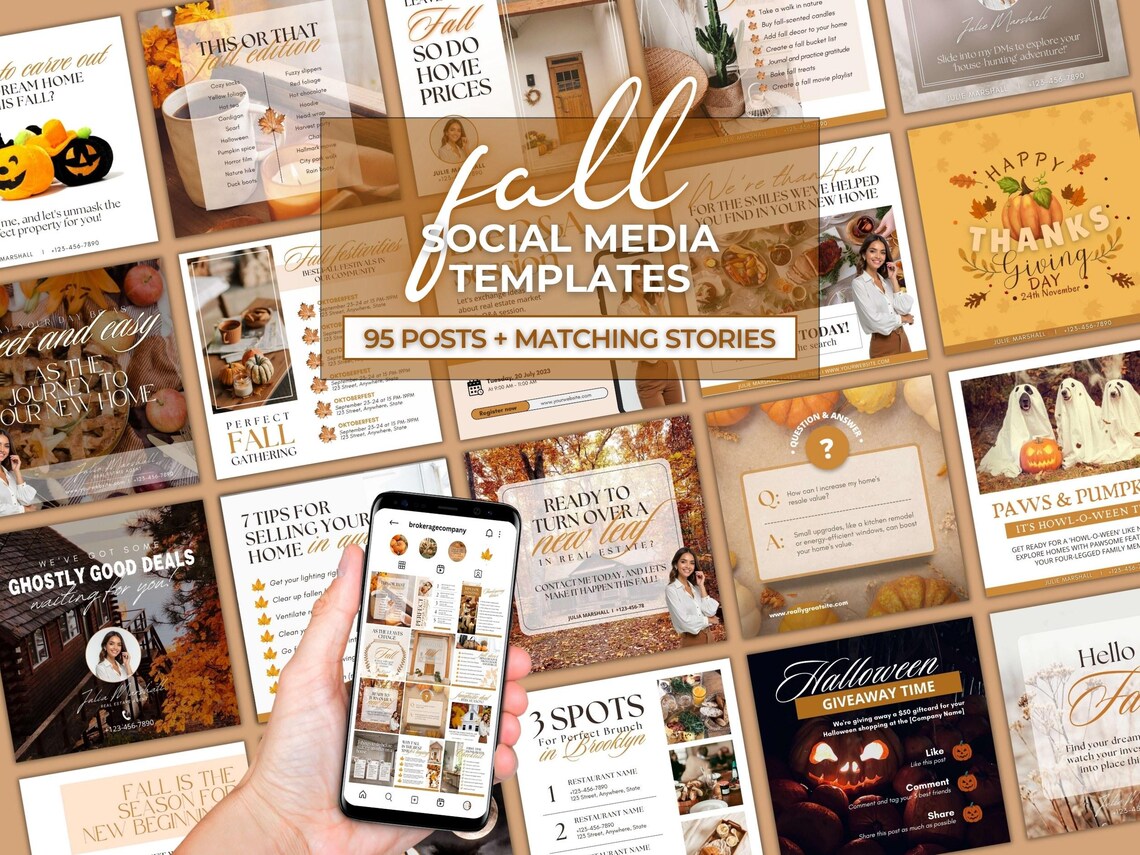 Fall Real Estate Marketing, Realestate Social Media Posts for Fall ...