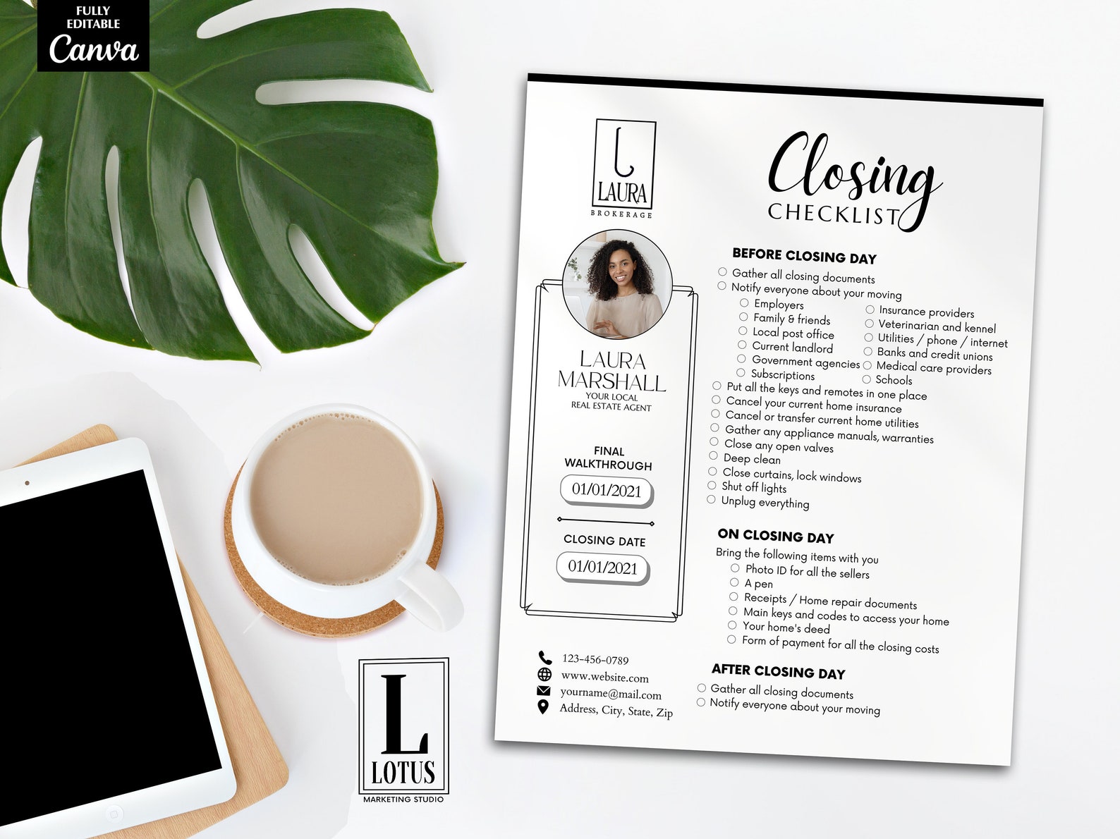 Closing Checklist, Real Estate Templates, Real Estate Checklist, Seller ...