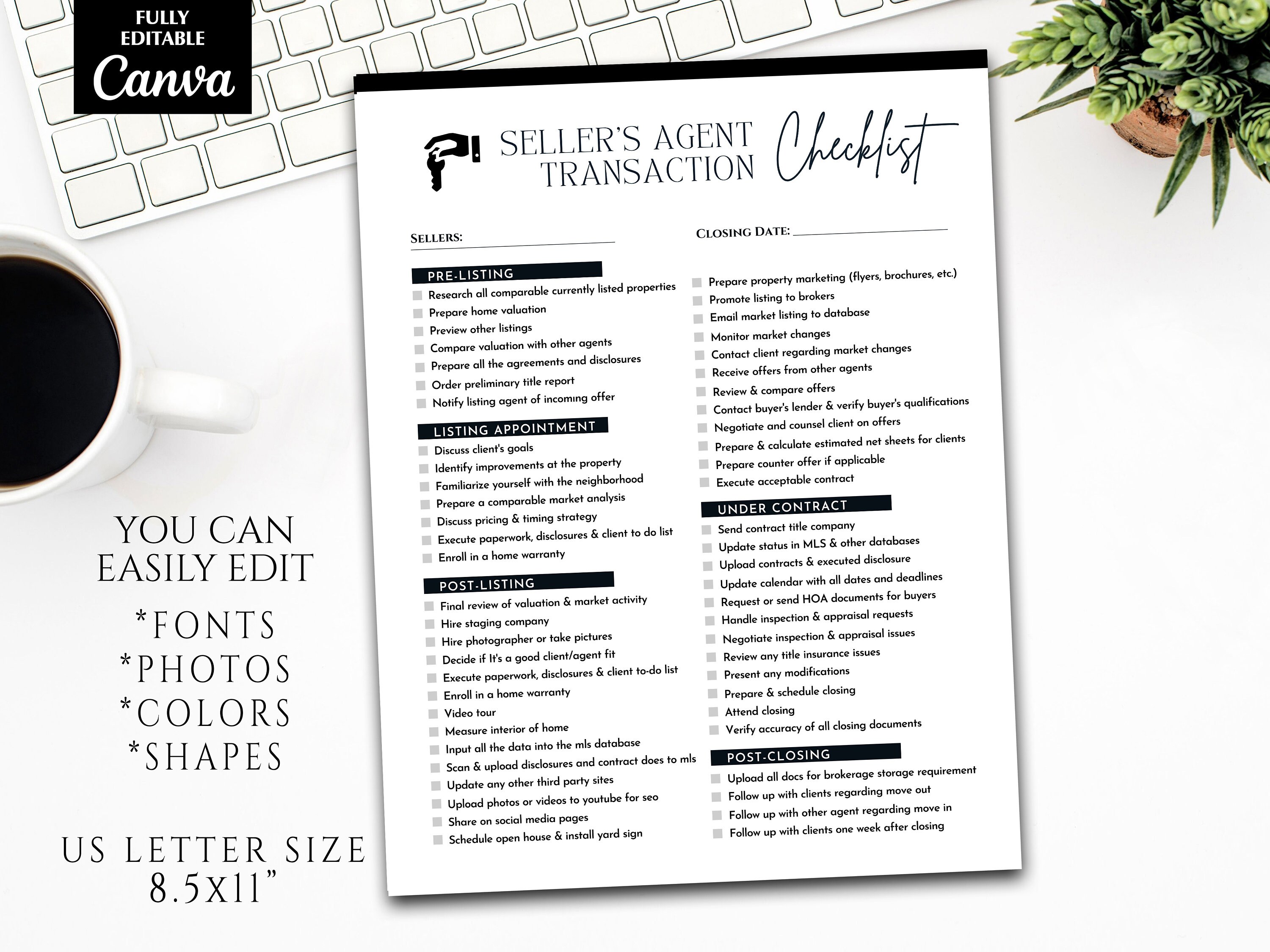 Sellers Agent Transaction Checklist Real Estate Transaction Etsy sellers-agent-transaction-checklist-real-estate-transaction-etsy