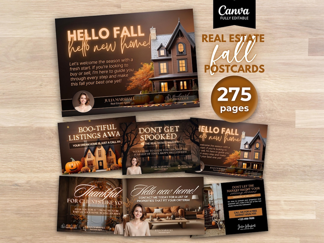 Fall Real Estate Postcards for Fall Marketing, November Realestate ...