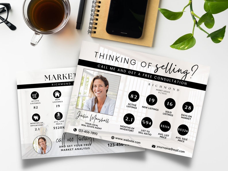 Real Estate Market Update Post Cards, Market Stats Card, Neighbor ...