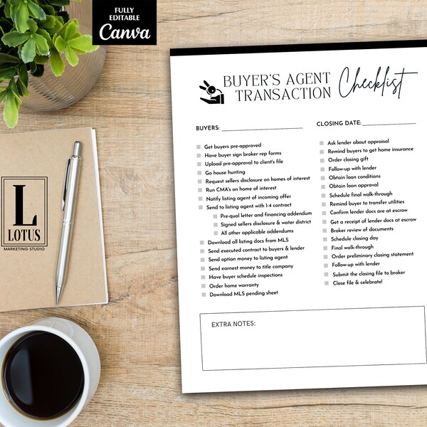 New Agent Checklist Template - Etsy