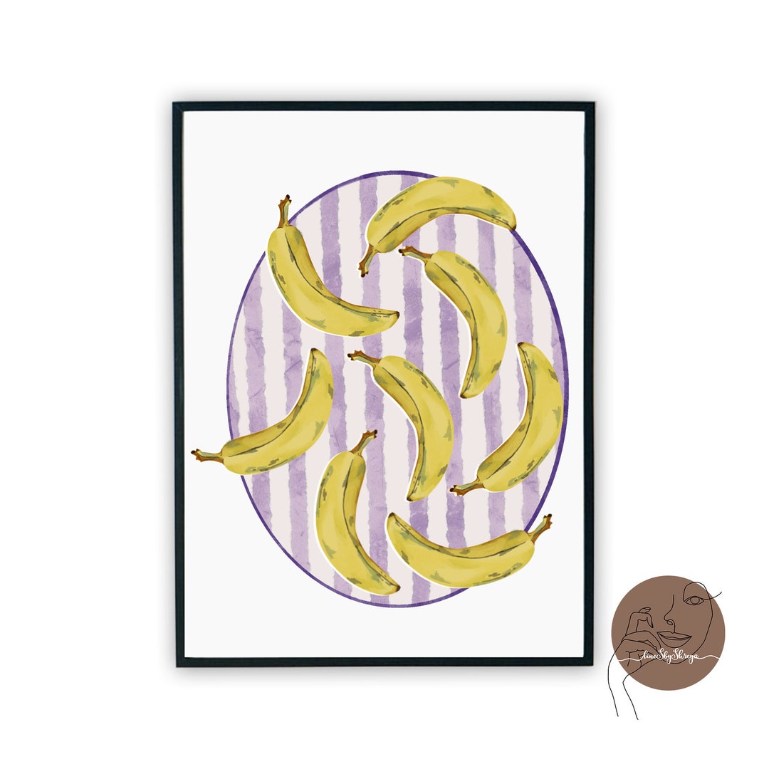 BANANA PRINT, Fruit Print, Printable Wall Art, Home Décor, Cute Wall ...