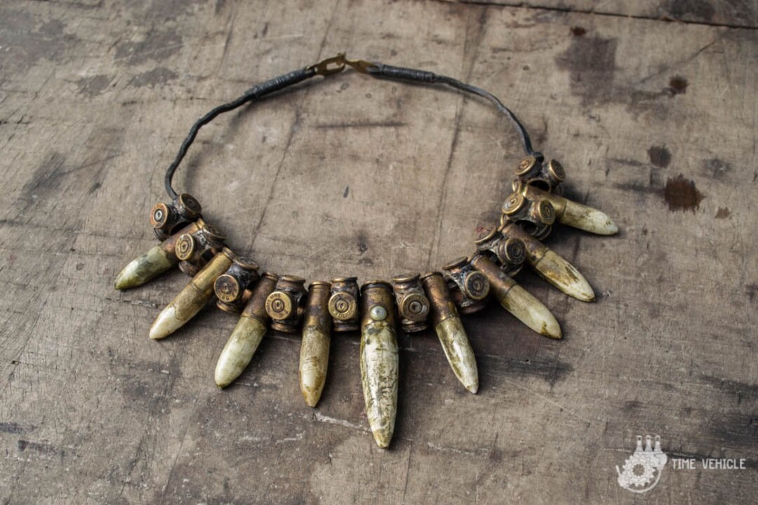 Bone Necklace - Bullet Shells Necklace - Antler Necklace - Boho Jewelry ...