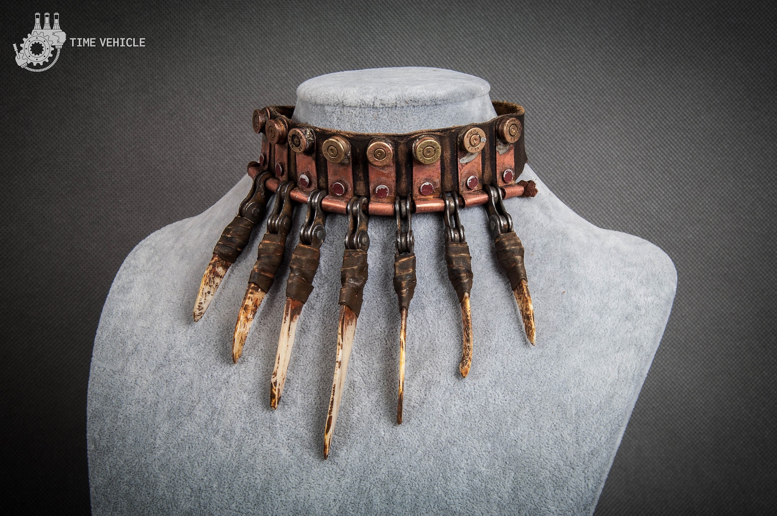 Bone Choker Tribal Bib Choker Brass Bone Necklace Antler Necklace ...