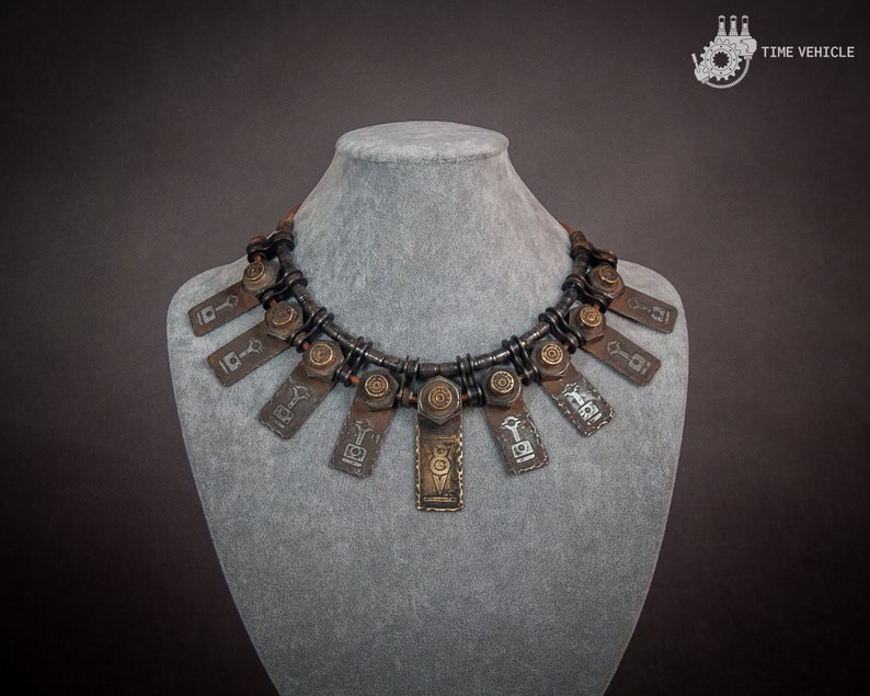Mad Max Collar V8 Necklace Wasteland Jewerly Bullet Shells Necklace Steel & Brass Necklace Post ...