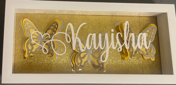 Flower Shadow Box Butterfly Shadow Box 3D Flower 3D - Etsy