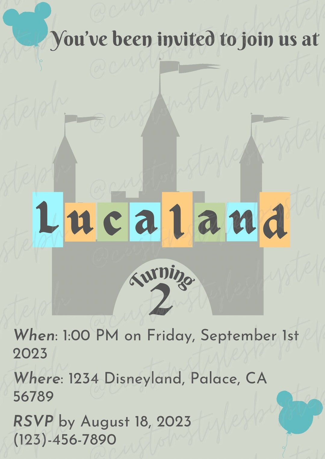 Disney Birthday Party Invitation Disney Inspired Vintage Disney ...