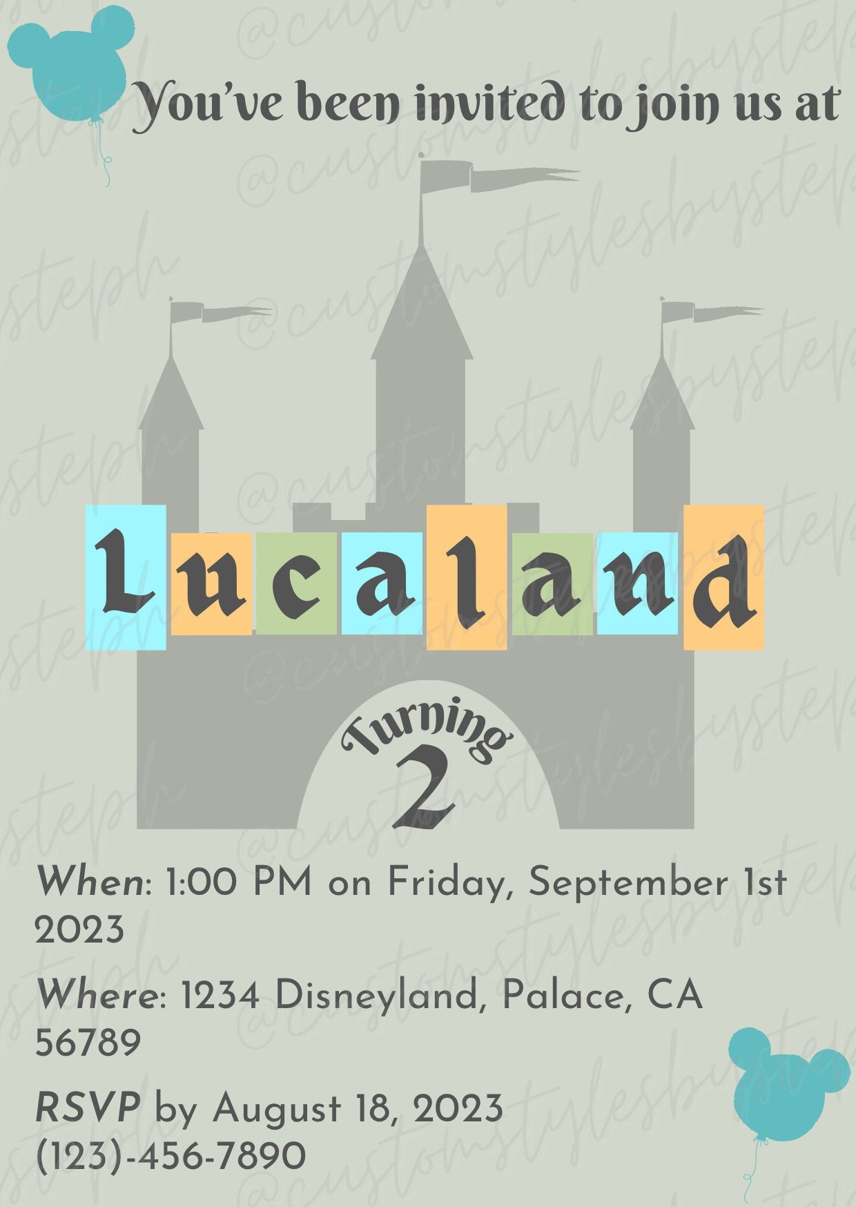 Disney Birthday Party Invitation Disney Inspired Vintage Disney ...
