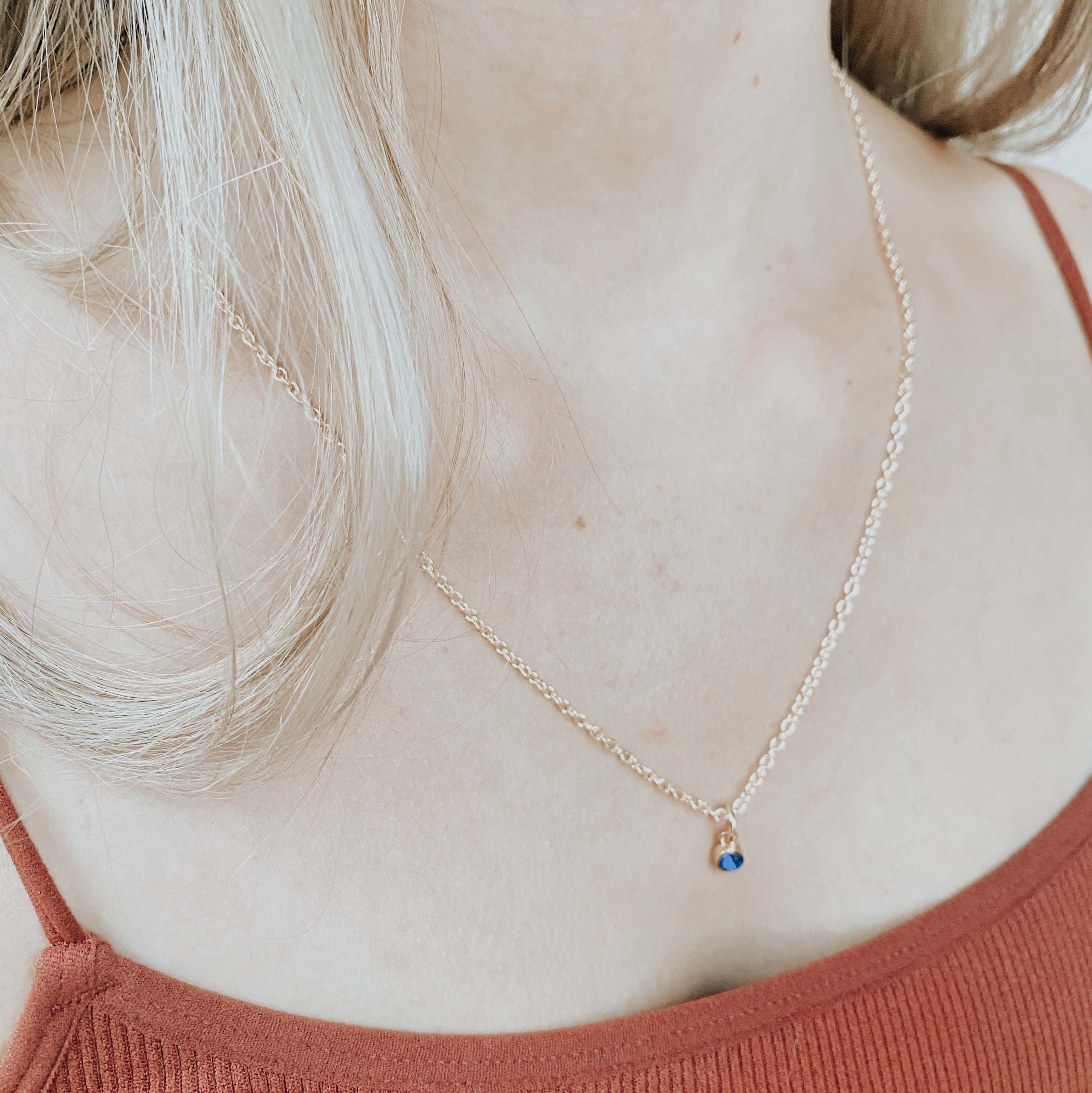 Unisex Birthstone Chain Necklace Birthstone Necklace - Etsy