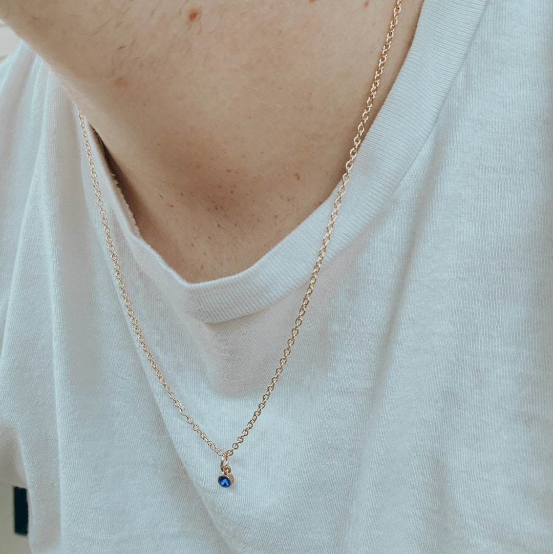 Unisex Birthstone Chain Necklace Birthstone Necklace Personalized Gifts ...