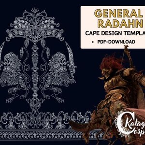 General Radahn Design Cape Lineart Pdf-download - Etsy