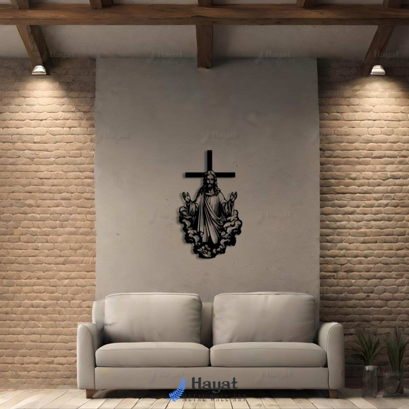 Jesus Christ Metal Wall Art With Led Ambiance, Messiah Metal Wall Art ...