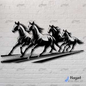 Horses Metal Wall Art, Running Horses Wall Art, Farmhouse Metal Wall ...