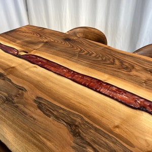 Custom Live Edge Red Epoxy Table,live Edge Epoxy River Table ...
