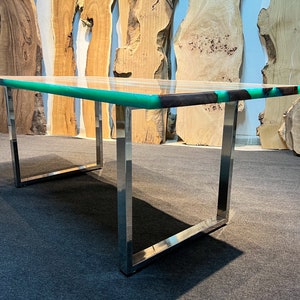 Custom Turquoise Resin River Epoxy Table,live Edge Epoxy River Table ...