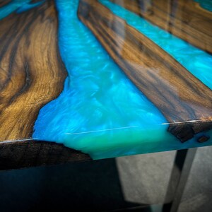 Custom Turquoise Resin River Epoxy Table,live Edge Epoxy River Table ...