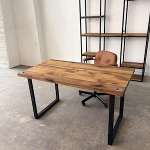 Solid Walnut Wood Computer & Writing Desk, Custom Size Wood Office Desk ...