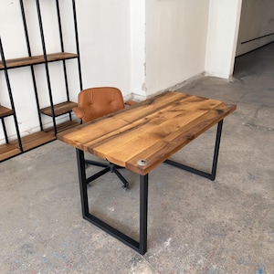 Solid Walnut Wood Computer & Writing Desk, Custom Size Wood Office Desk ...