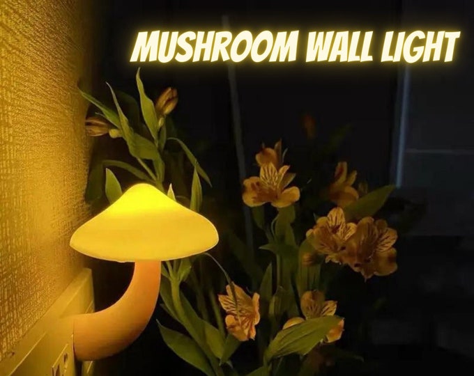 Cute Mushroom Night Light USEU Plug, Mushroom Wall Night Lamp, Cute ...