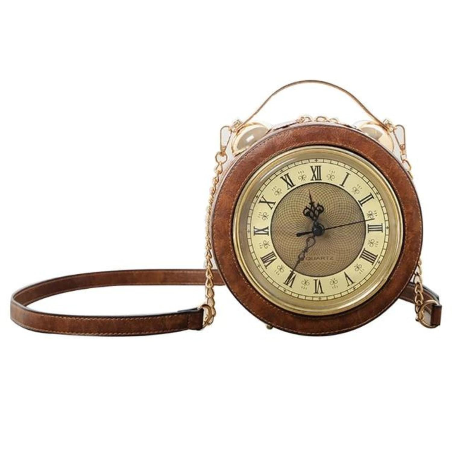 Clock Purse Shoulder Bag, Clock Handbag, Vintage Working Clock Round ...