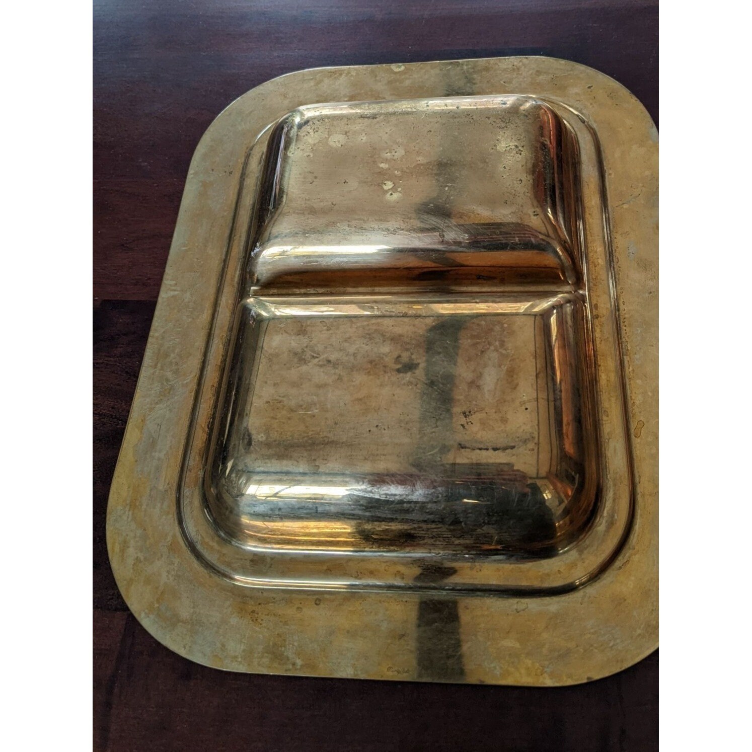 Vintage DIRILYTE Sectioned Serving Dish Solid Bronze RARE - Etsy