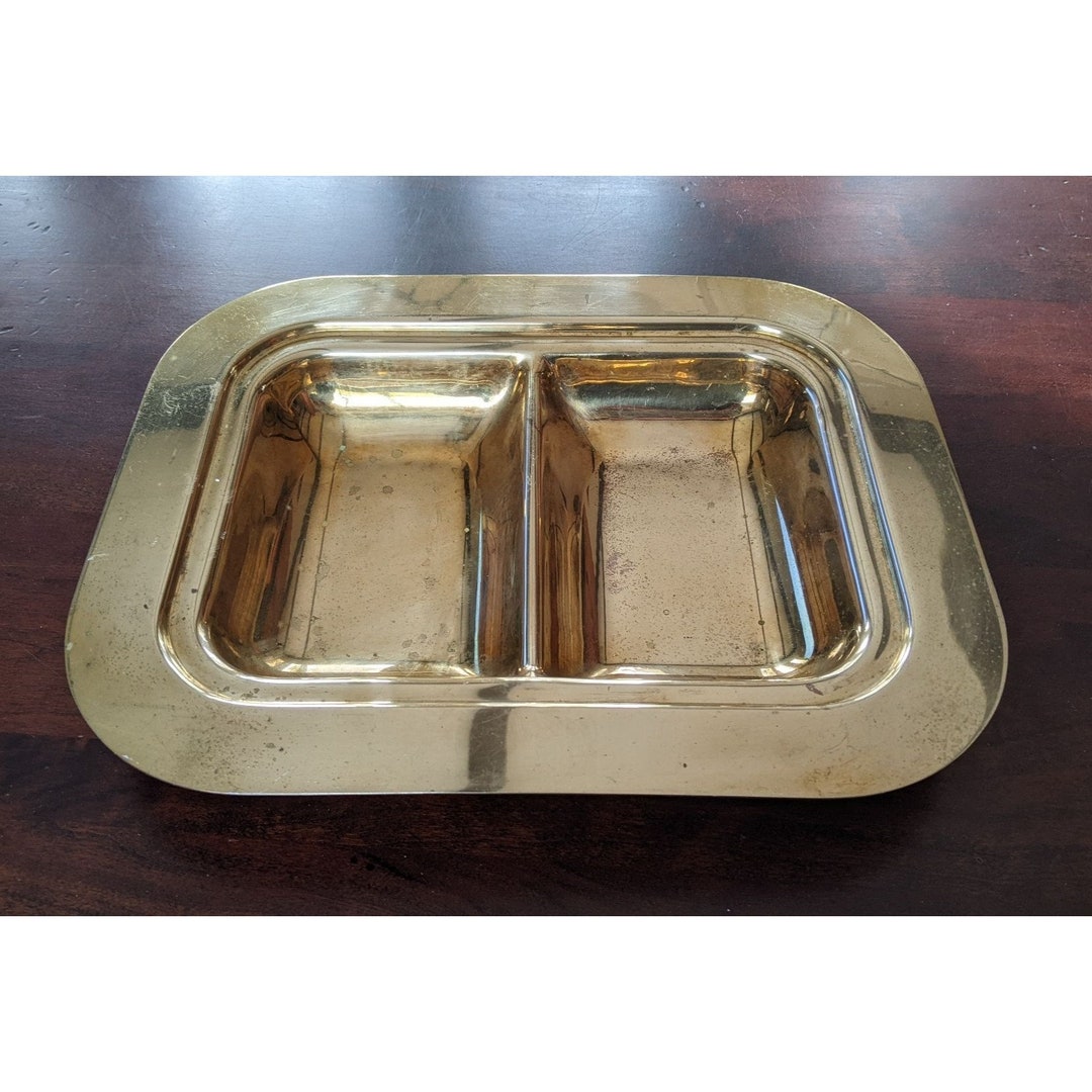Vintage DIRILYTE Sectioned Serving Dish Solid Bronze RARE - Etsy