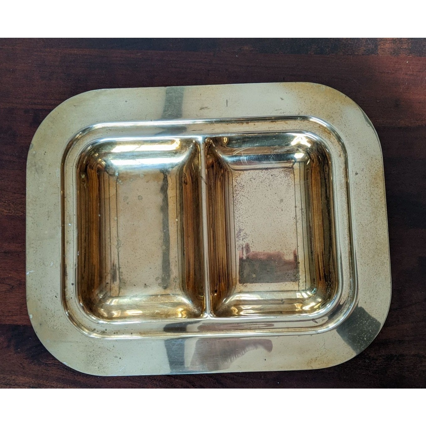 Vintage DIRILYTE Sectioned Serving Dish Solid Bronze RARE - Etsy
