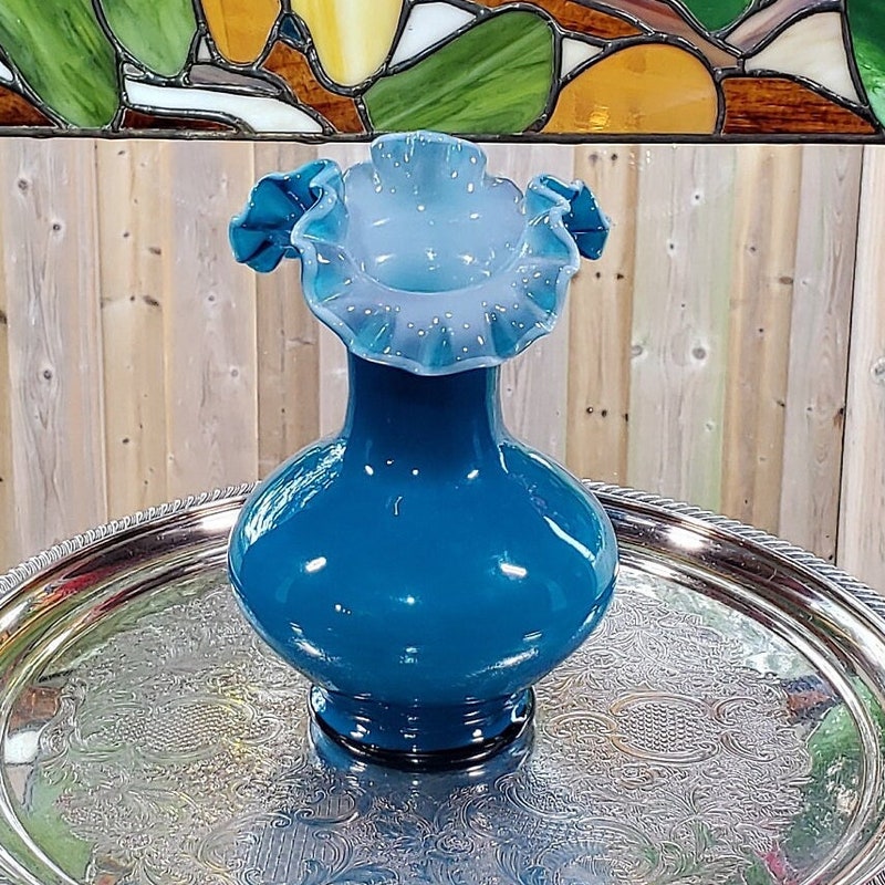 Ruffled Glass Vase - Etsy