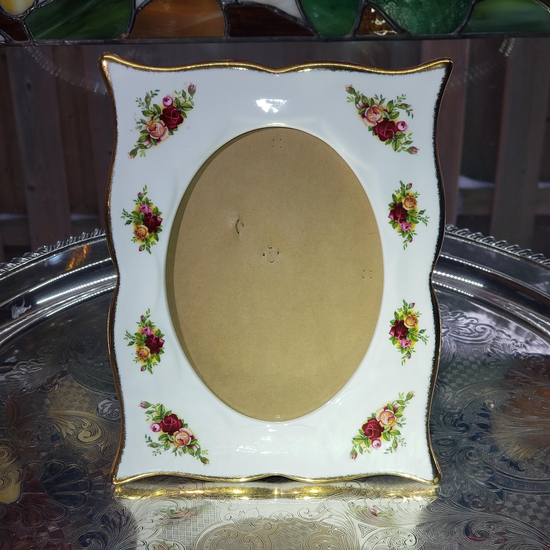 Vintage Royal Albert Old Country Roses Scalloped China Picture Frame ...