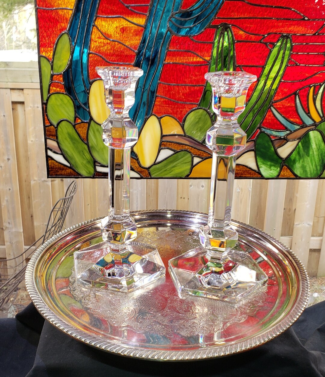 Vintage Val St. Lambert Crystal Tapered Candle Stick Holders Mvsl ...