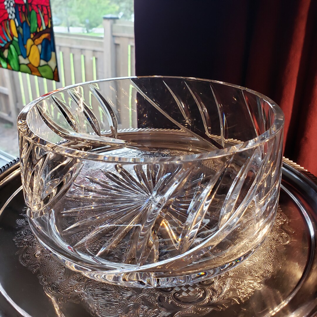 Vintage Dublin Crystal Bowl, Retro Decor, Crystal Decor, Trinket Tray ...