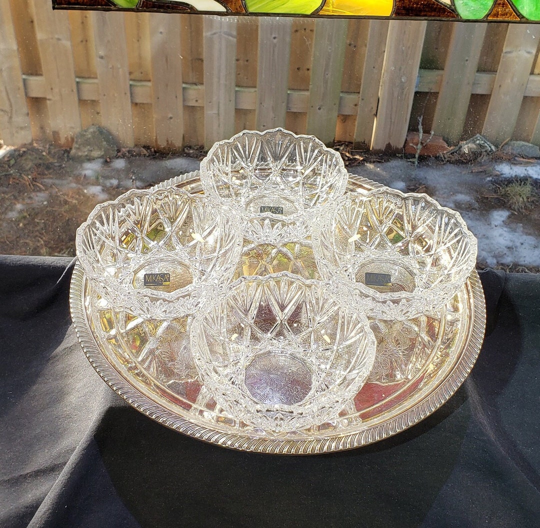 Vintage Mikasa Roxborough Crystal Bowls - German Crystal Set of 4 - Etsy