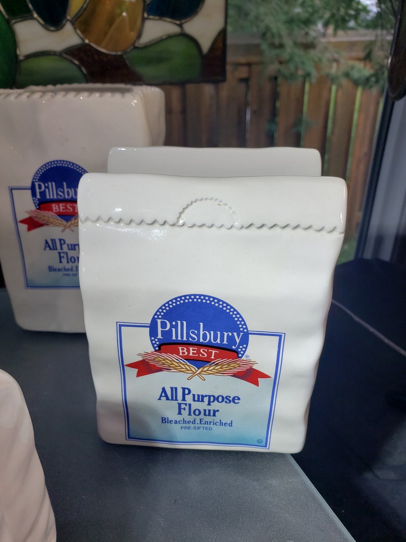 Vintage Pillsbury Flour Ceramic Canister Set - Retro Kitchen Storage - Etsy