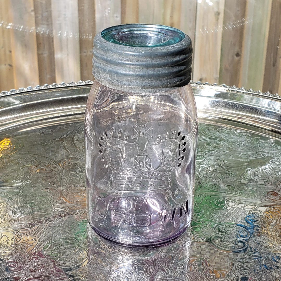 Antique SCA Midget Pint Crown Jar: Amethyst Canadian Jar, Series 2X - Etsy