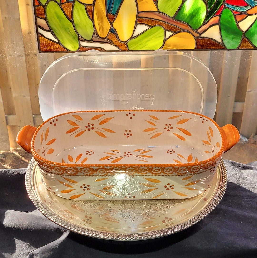 Vintage Temp-tations Old World Orange 2 Quart Casserole Baking Dish - Etsy